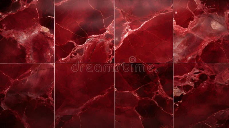 Pattern of Marble Tiles in Ruby Colors. Top View Stock Illustration ...
