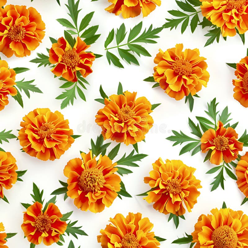 Pattern of marigold stock illustration. Illustration of blooms - 317916119