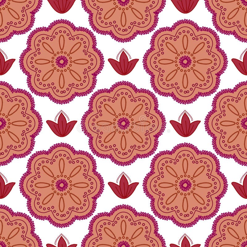Pattern maroon flowers stock vector. Illustration of ornamental - 62590424