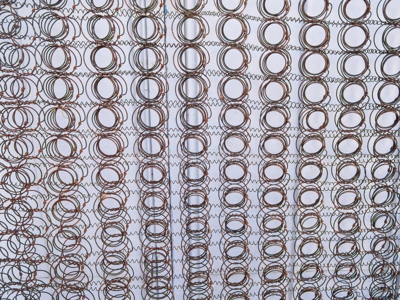 Mattress Spring Wire Left on Green Grass after Fire Stock Image - Image ...