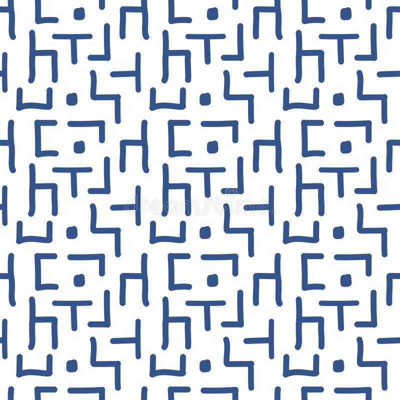 Abstract Doodle Pattern Maze for Seamless Fill. Stock Vector ...