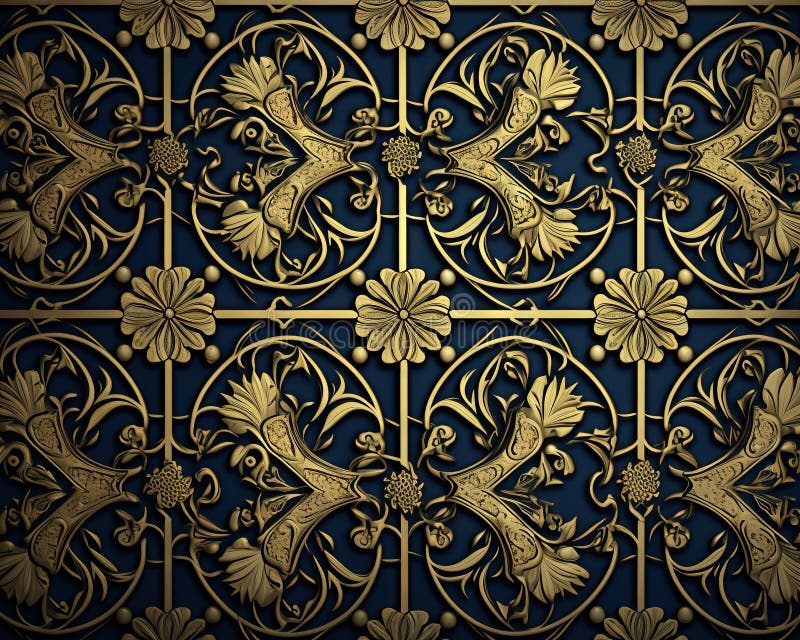 The Pattern is Medieval Floral Geometry Pattern. Stock Illustration ...