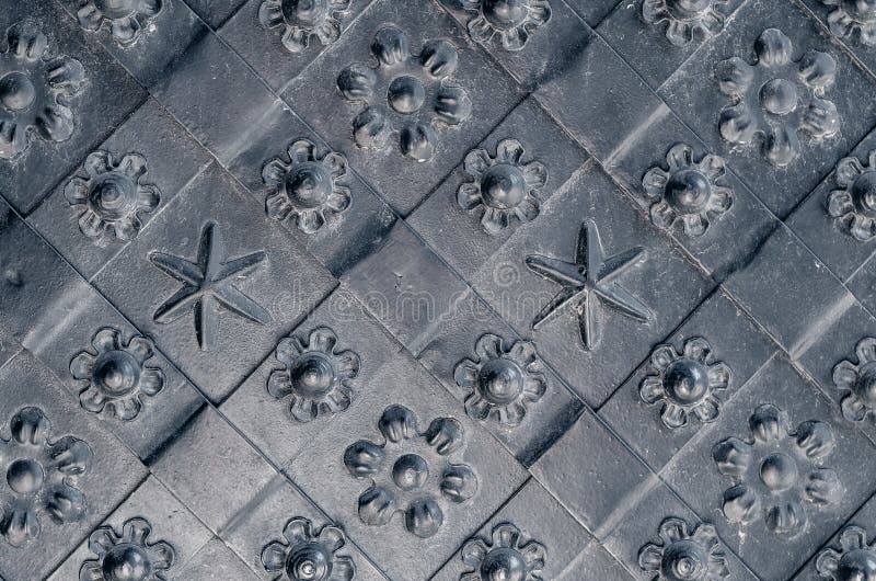Pattern on Metal. Close Up of Decorative Black Metal Gate Background ...