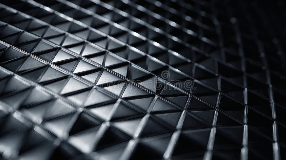 Pattern of Metallic, Pyramid-shaped Studs Forms a Grid, Reflecting ...