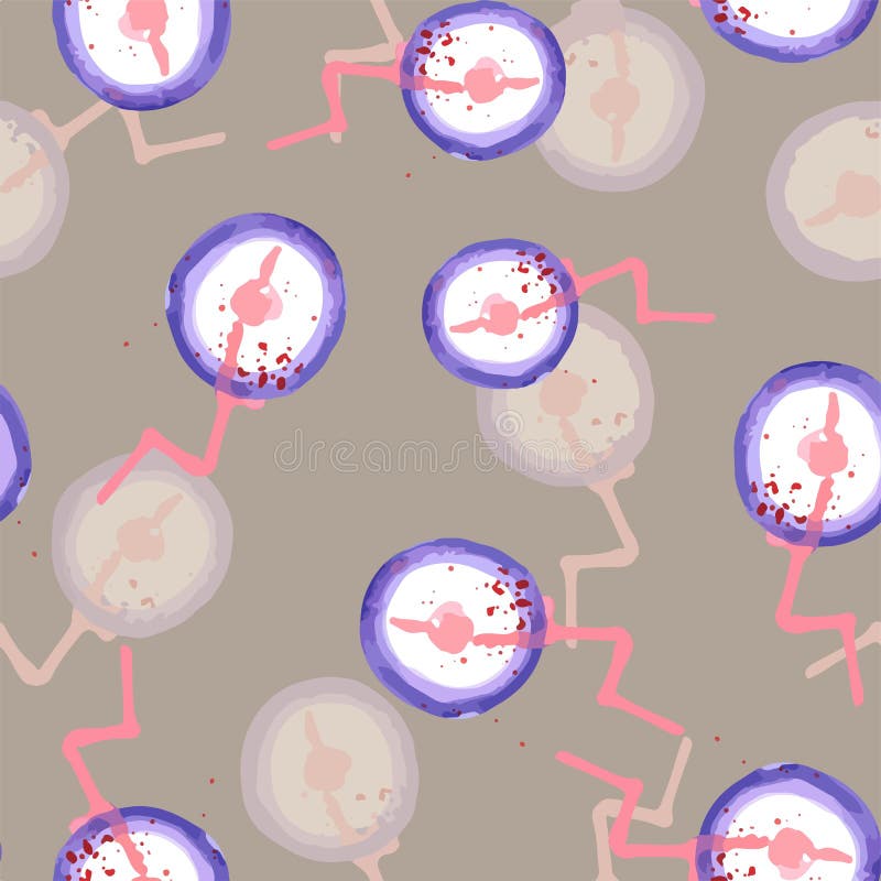 Pattern with a Microscope and a Microorganism on Glass on a Light Brown ...