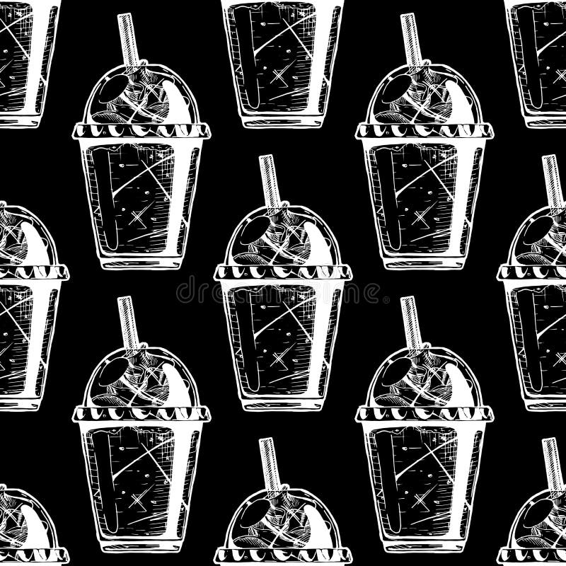 Pattern with milkshake stock vector. Illustration of healthy - 162417469