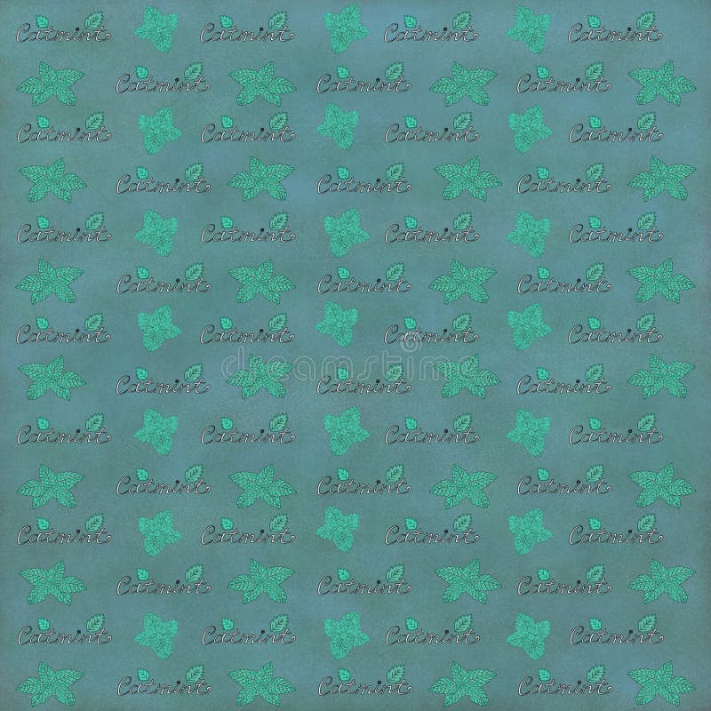 BCW the Mint Leaves Pattern on the Green Background Stock Illustration ...