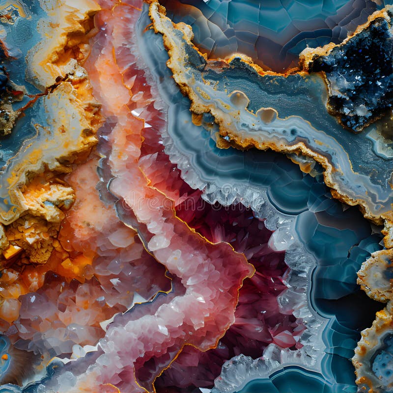 Pattern that Mirrors the Intricate Textures of a Geode S Crystalline ...