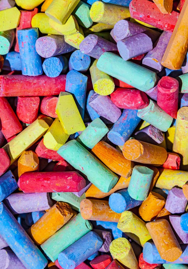 Pattern of Mixed Colorful Chalk Pieces Stock Photo - Image of yellow ...