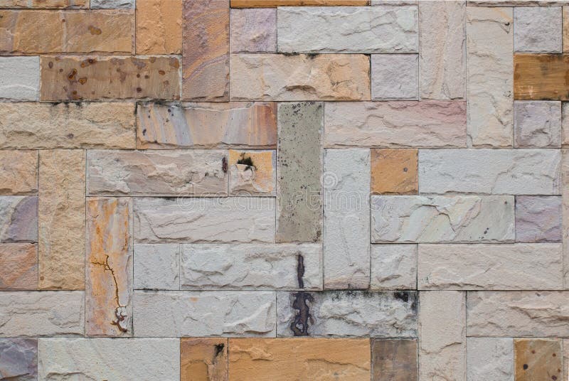 Pattern of Modern Stone Brick Wall Surfaced Stock Image - Image of ...