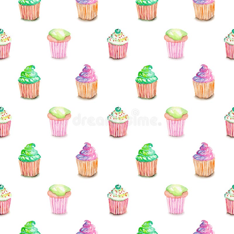 Pattern with muffins stock illustration. Illustration of food - 55450841