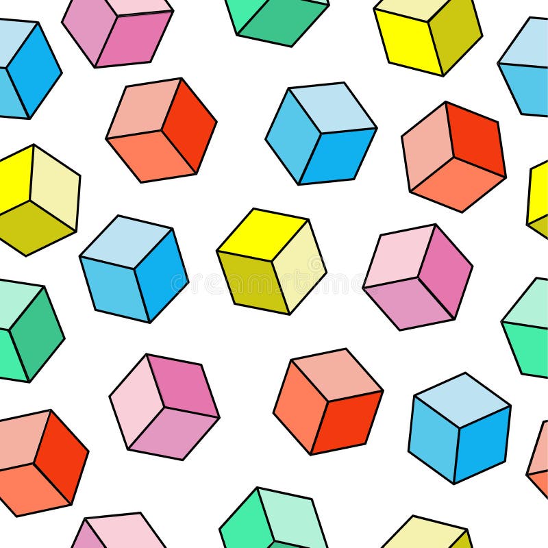 Pattern of Multi-colored Cubes Stock Vector - Illustration of computer ...
