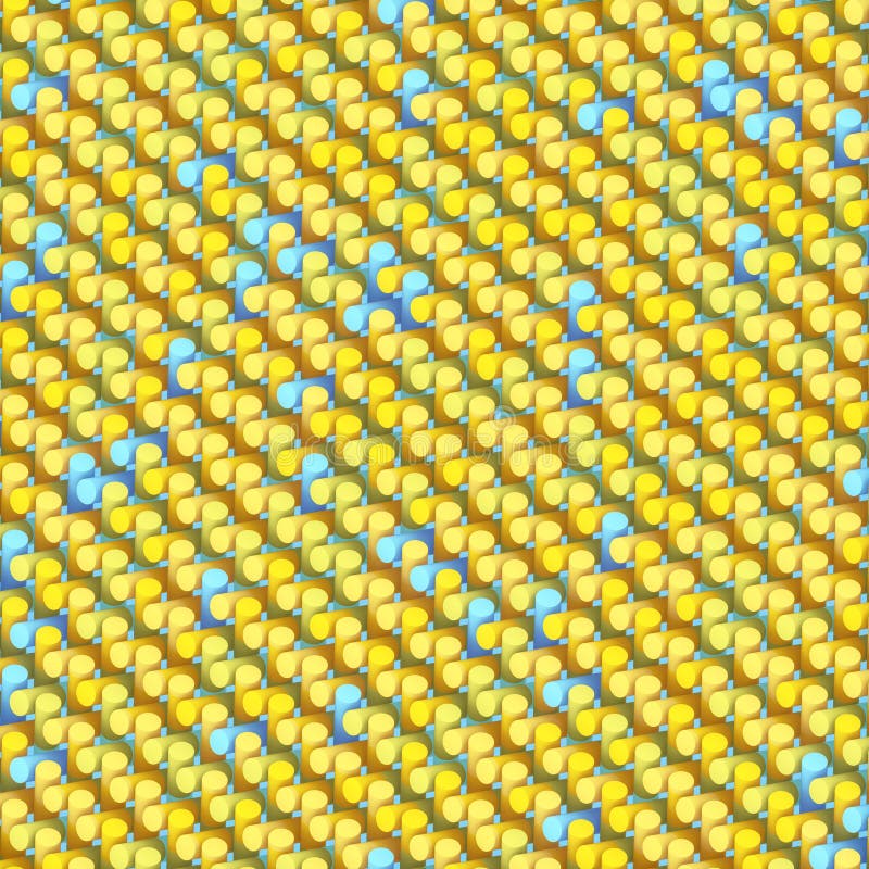 Pattern of Multi Colored Cylinders with a Trendy Blue and Yellow ...