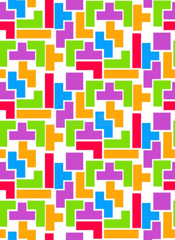 Pattern of Multi-colored Tetris Elements Stock Vector - Illustration of ...