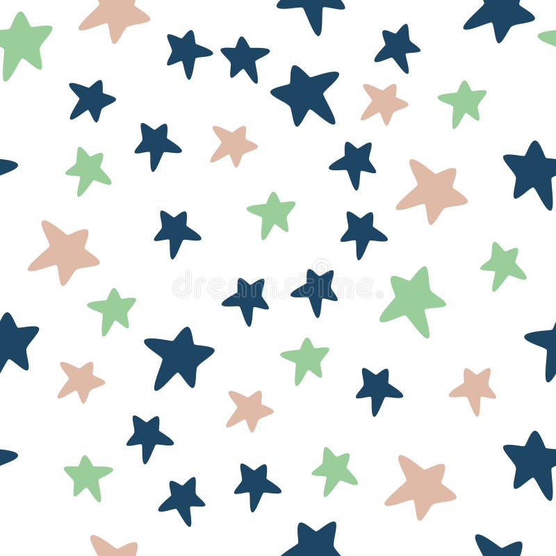 Pattern with Multicolor Stars on White Stock Vector - Illustration of ...