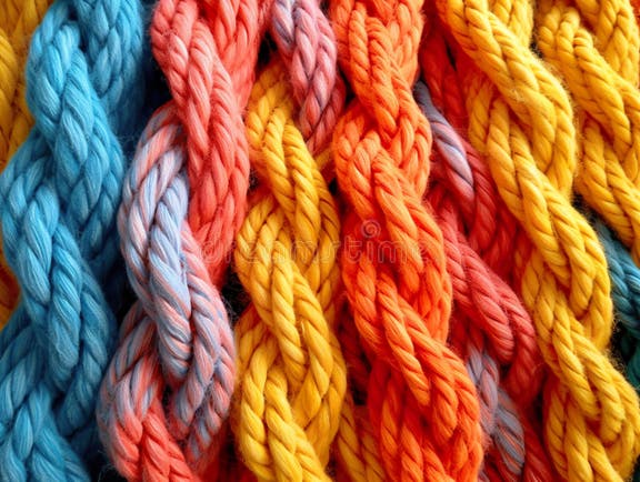 Pattern of Multicolored Twisted and Intertwined Ropes and Threads ...