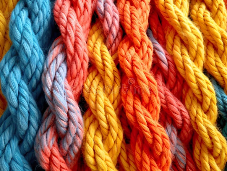Pattern of Multicolored Twisted and Intertwined Ropes and Threads ...