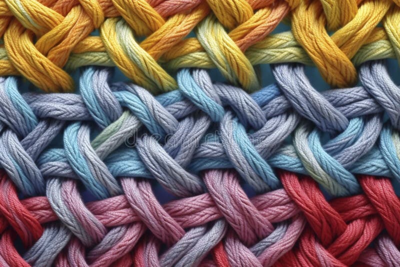 Pattern of Multicoloured Ropes, Created with Generative AI Stock Photo ...