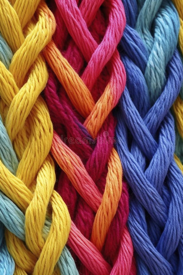 Pattern of Multicoloured Ropes, Created with Generative AI Stock ...