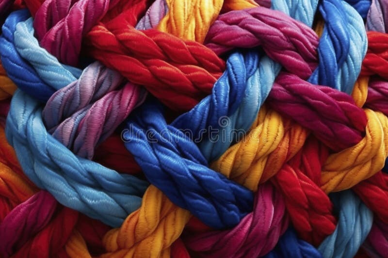 Pattern of Multicoloured Ropes, Created with Generative AI Stock ...