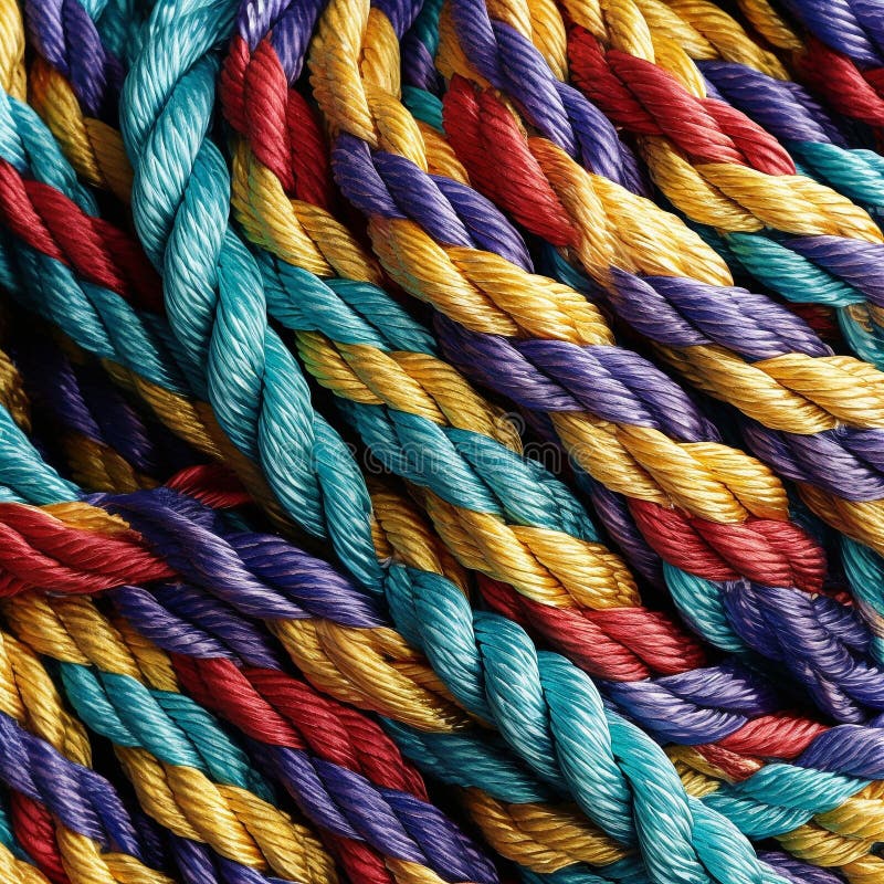 Pattern of Multicoloured Ropes and Twisted Twines. Background Stock ...