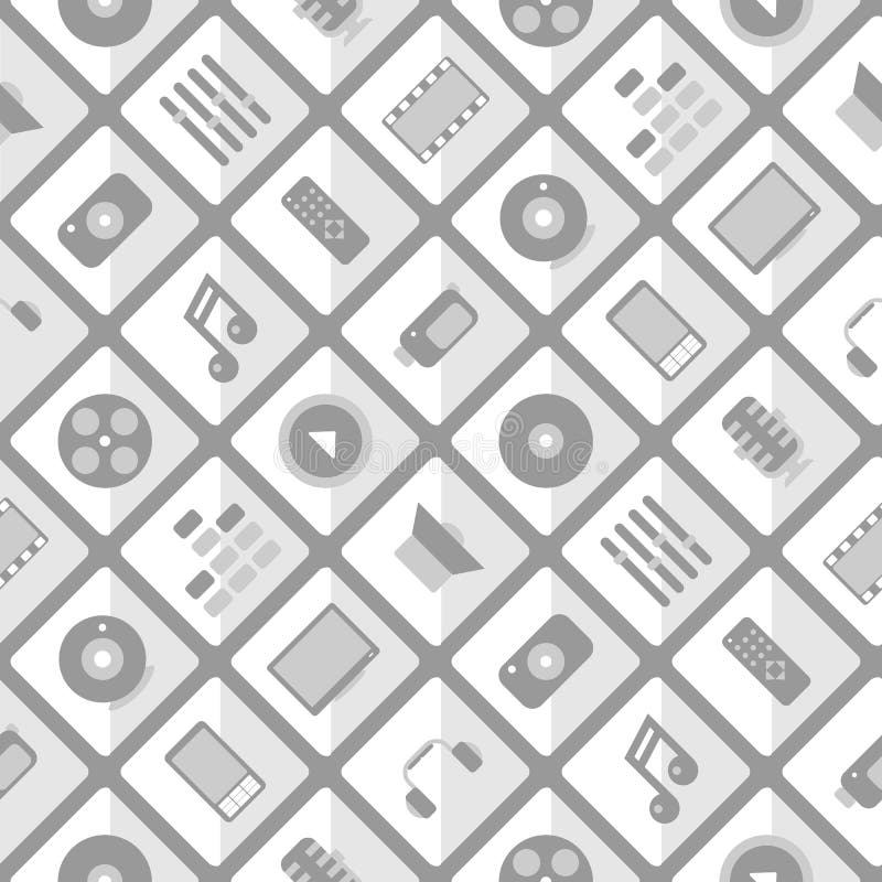 Pattern Multimedia. Seamless Stock Vector - Illustration of media ...