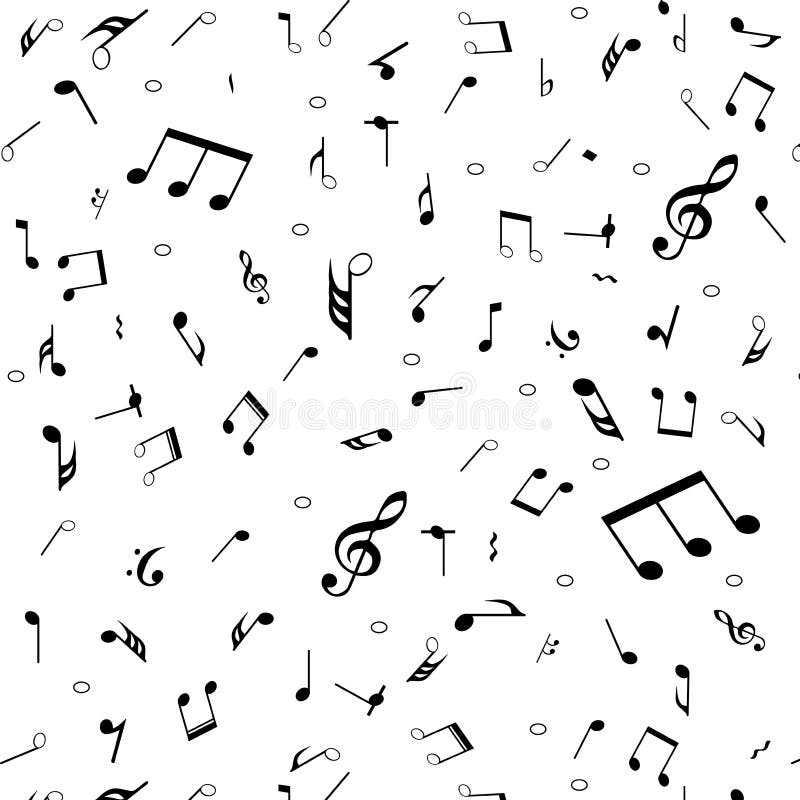 Pattern of musical notes stock illustration. Illustration of cartoon ...