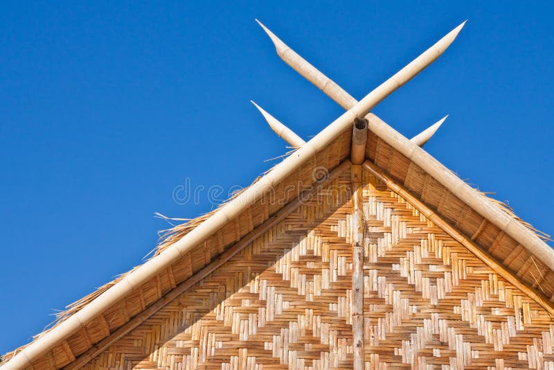 Pattern of Native Thai Style Bamboo Hut on Island Stock Photo - Image ...