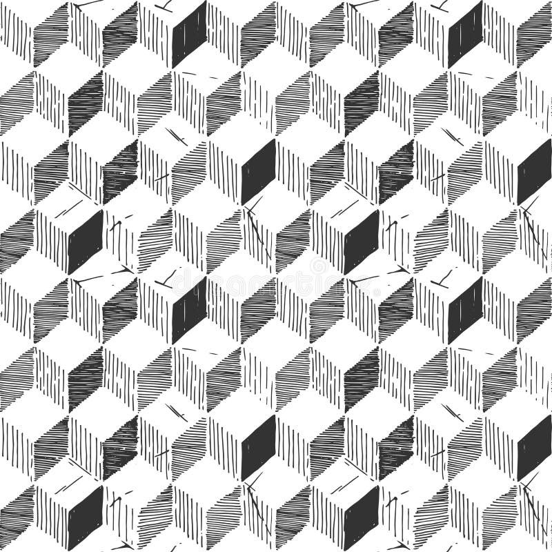Pattern with Necker cube stock vector. Illustration of vector - 180767187