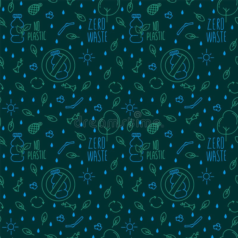 The Pattern is No Plastic. Zero Waste in a Circle of Doodles for ...