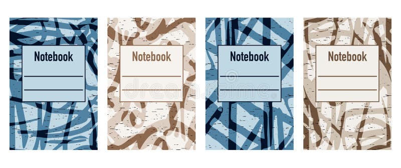 Set of 4 Pattern for Notebooks, Brochures, Book Covers, Catalogues ...
