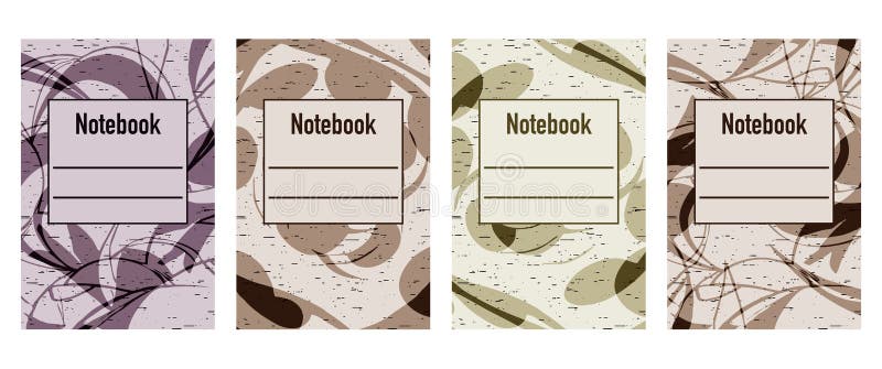 Set of 4 Pattern for Notebooks, Brochures, Book Covers, Catalogues ...