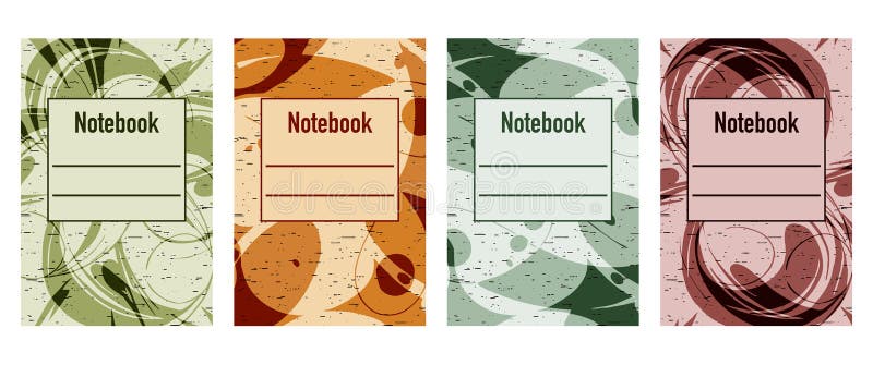 Set of 4 Pattern for Notebooks, Brochures, Book Covers, Catalogues ...