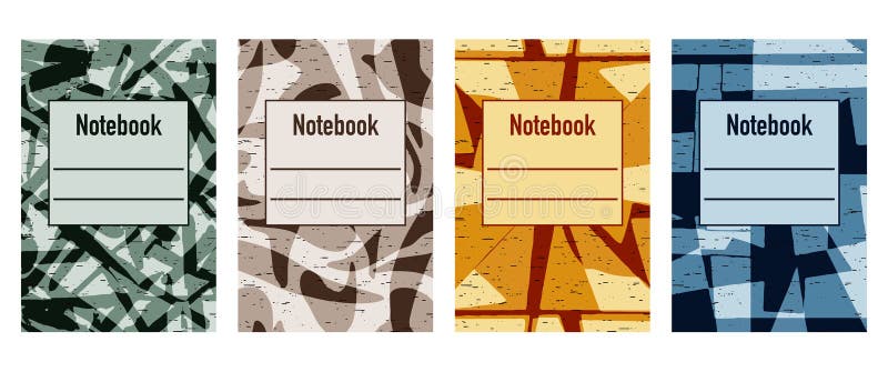 Set of 4 Pattern for Notebooks, Brochures, Book Covers, Catalogues ...