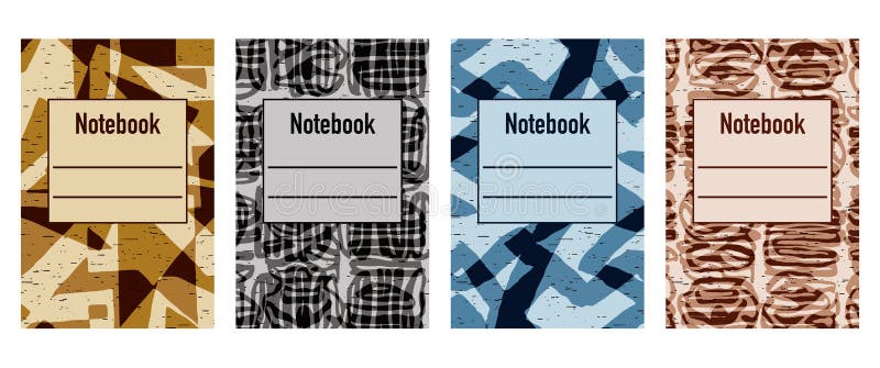 Set of 4 Pattern for Notebooks, Brochures, Book Covers, Catalogues ...