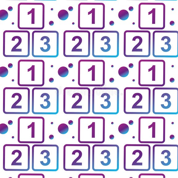 Pattern with Numbers and Dots on White Background Vector Stock Vector ...