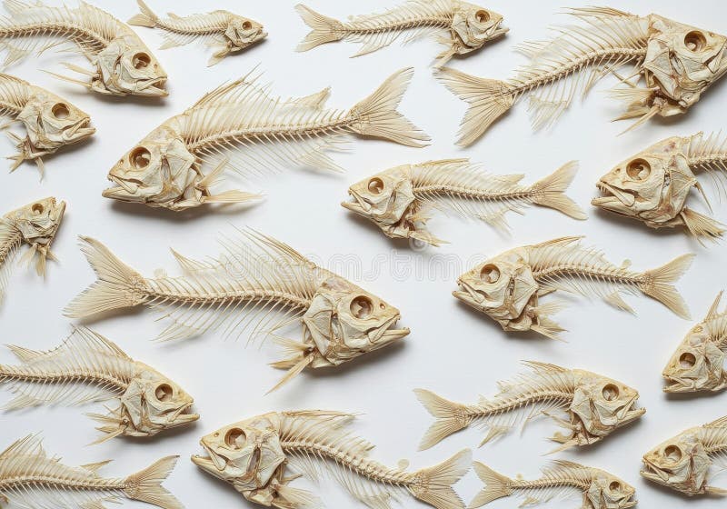 Fish Skeleton Pattern a Pattern of Numerous Small Fish Skeletons ...