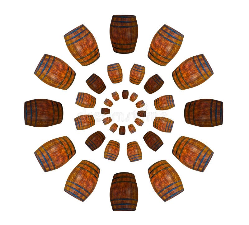 Pattern Oak Barrels Geometric Background Folded in a Circle Creating a ...