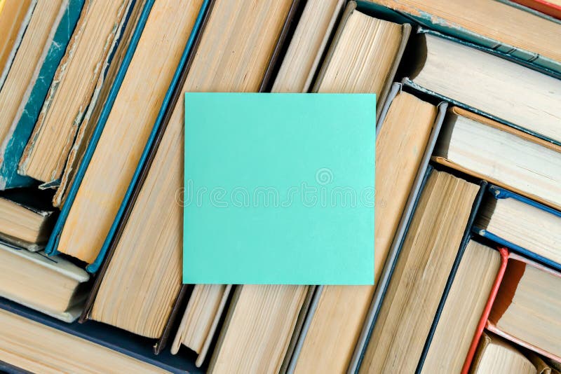 A Pattern of Old Books with a Top View. Solid Background with Copy ...