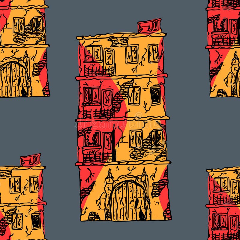 Pattern of an Old Building. Seamless Background of an Old Building in ...