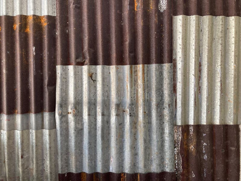 Old Rust Zinc Sheets Texture in Brown and Silver Color Stock Image ...