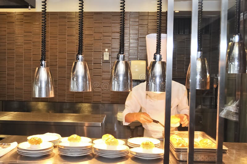 A Chef`s Party Party - an Open Kitchen Stock Photo - Image of food ...