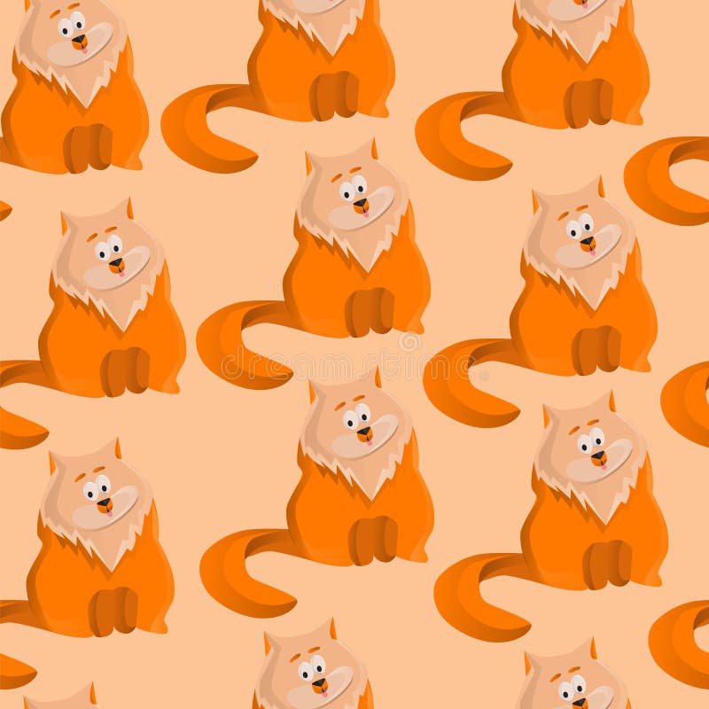 Pattern orange cats stock vector. Illustration of cartoon - 75043142