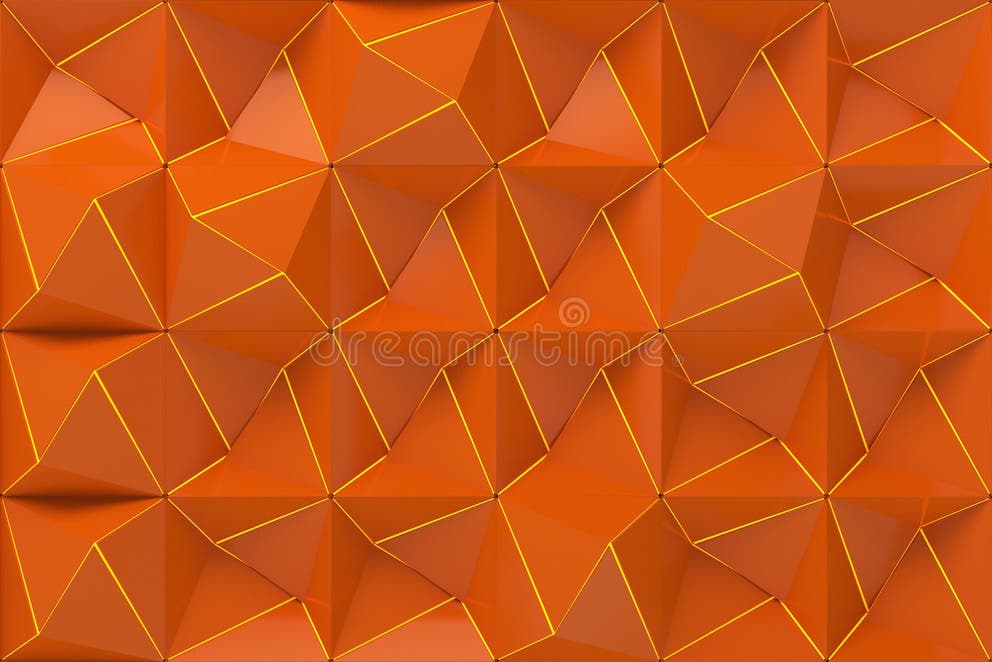 Pattern of Orange Pyramid Shapes Stock Illustration - Illustration of ...