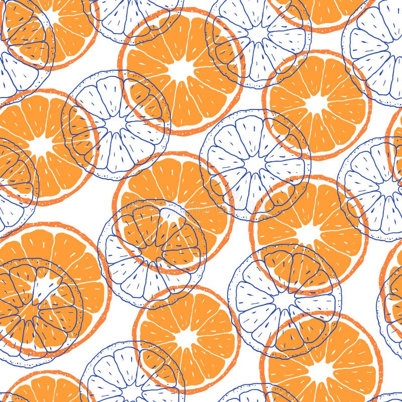 Pattern with orange slices stock vector. Illustration of dessert ...