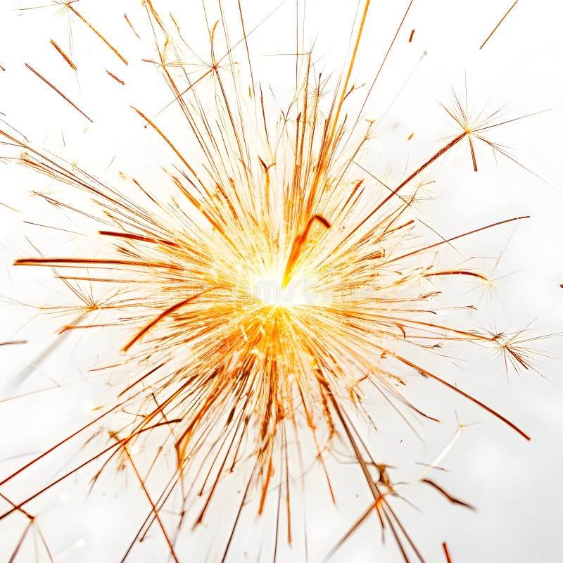 Pattern of Orange Sparks Isolated on White Stock Illustration ...