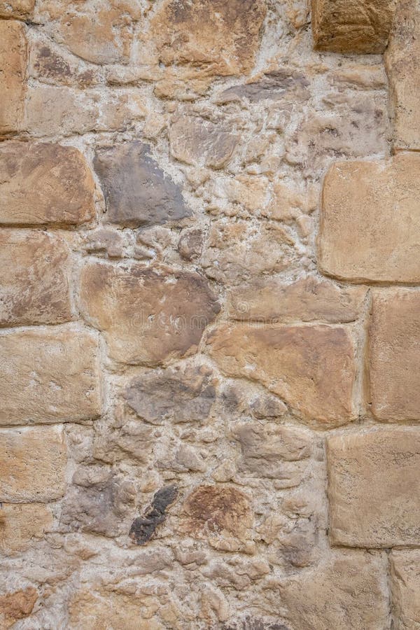 Pattern of Orange Stone in an Old Wall Stock Image - Image of building ...