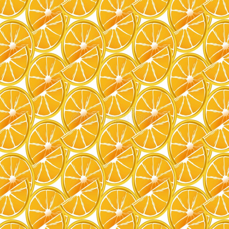 Pattern of Oranges Slices with Lines Stock Vector - Illustration of ...