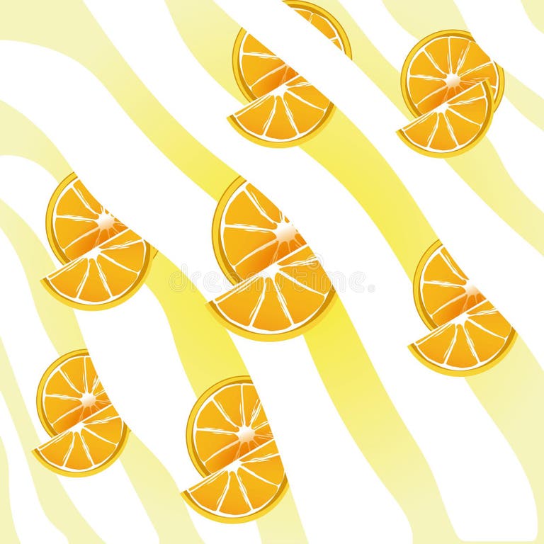 Pattern of Oranges Slices with Waves of Colors Stock Vector ...