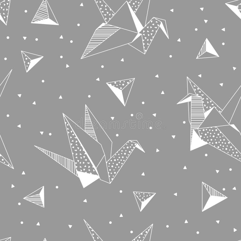 Pattern with Origami Cranes. Paper Symbolic Decorative Objects Stock ...